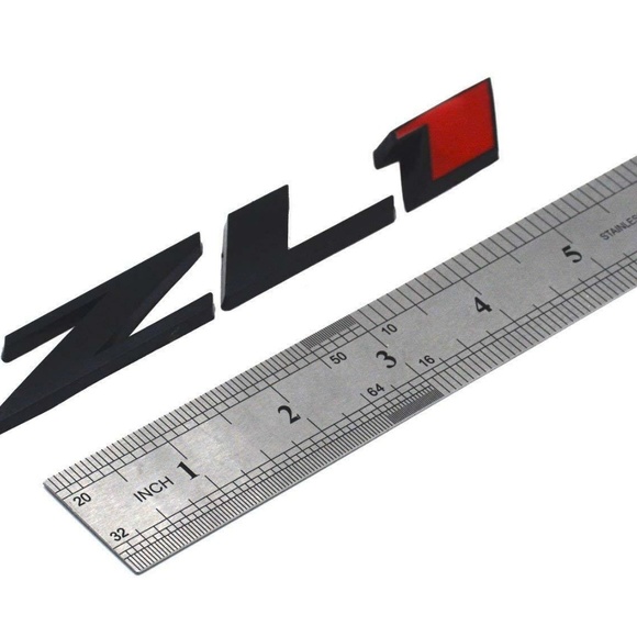 Accessories | Zl1 Badge Letter Rear Side Emblem For Camaro Black Red ...